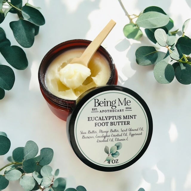 Eucalyptus & Mint Foot Butter - 4 Ounce Jar | Being Me Apothecary